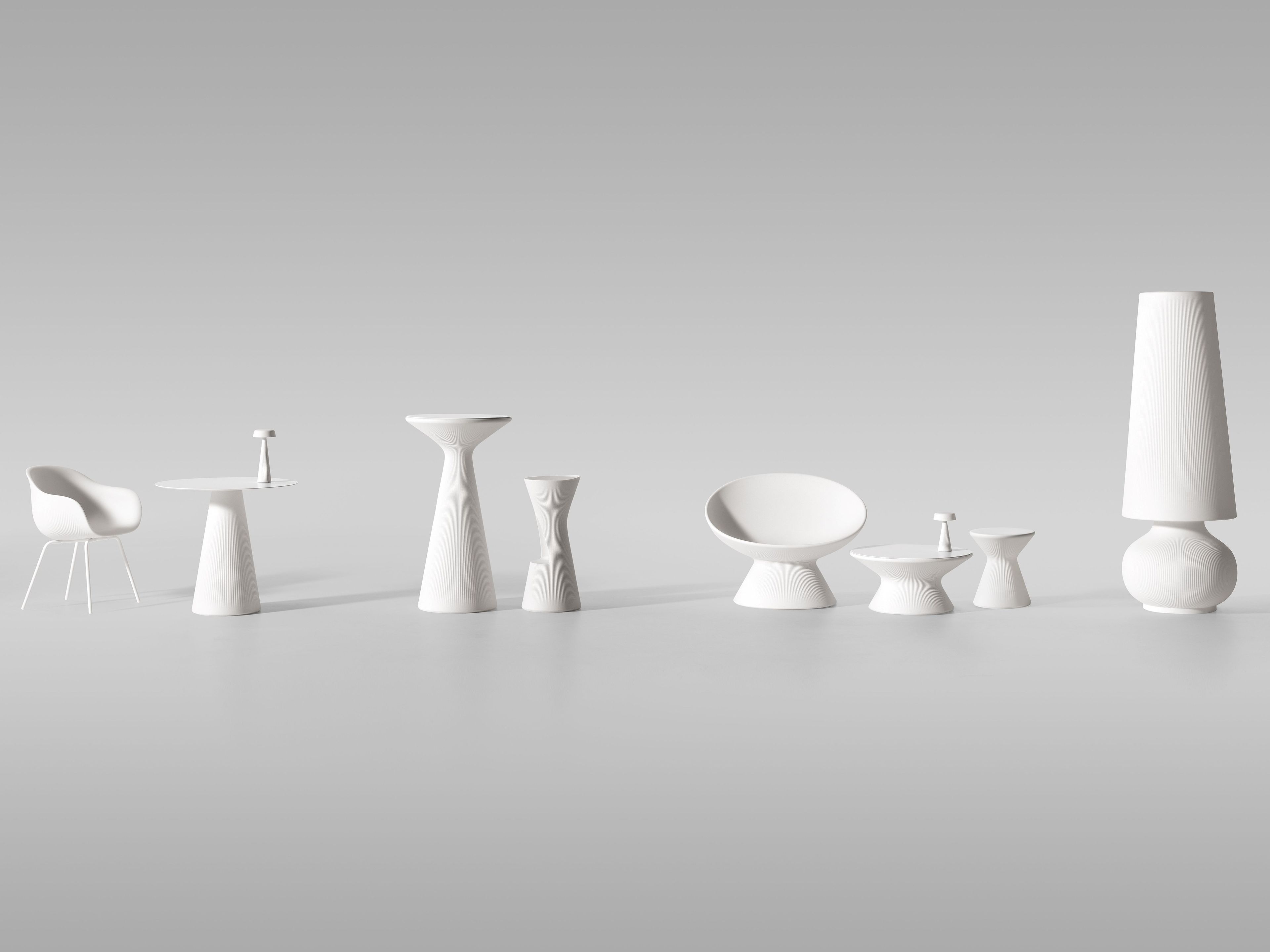 FADE Low polyethylene garden stool By Plust | design Marco Gregori