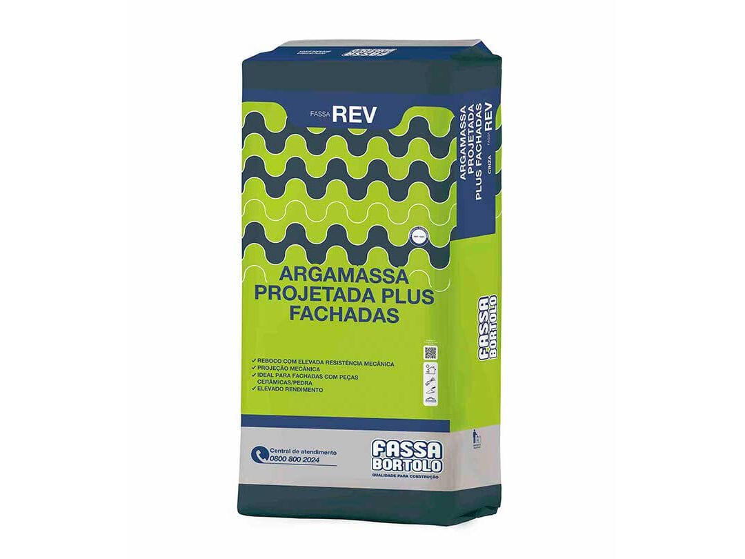 FASSA.REV ARGAMASSA PROJETADA PLUS FACHADAS Mortero para muro de ...