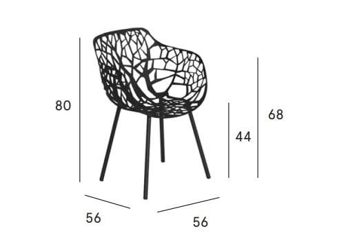 Sedia da giardino in alluminio con braccioli FAST - FOREST Black By ...