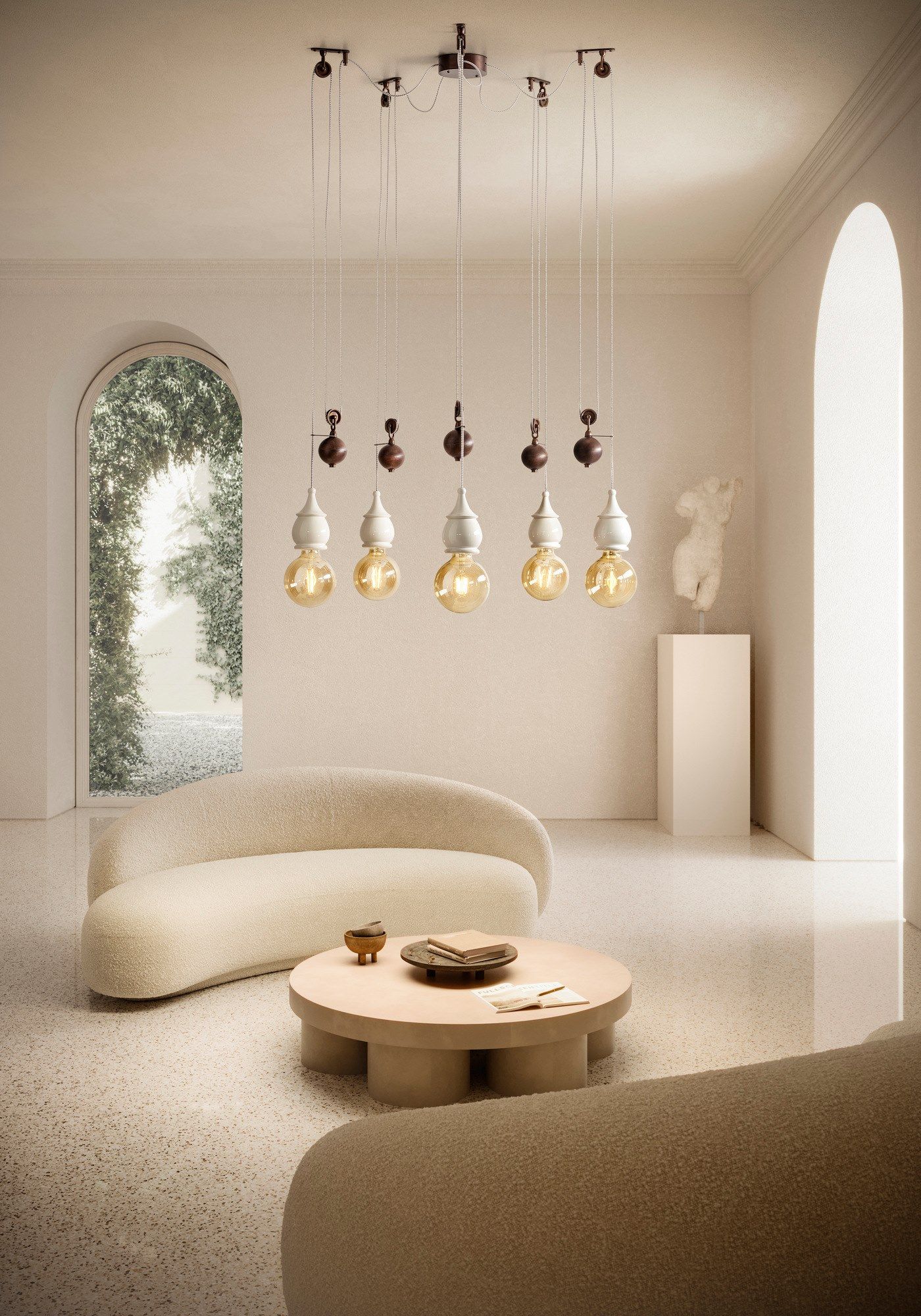 FATE | Ceramic pendant lamp By Aldo Bernardi