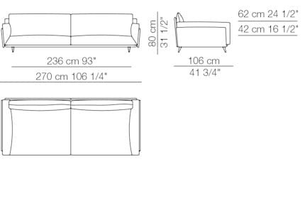 Upholstered fabric sofa FAUBOURG By arflex design Carlo Colombo