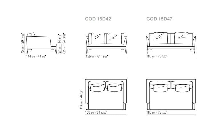 FEEL GOOD LARGE | FEEL GOOD TEN LARGE | 2 seater sofa By Flexform design Antonio Citterio