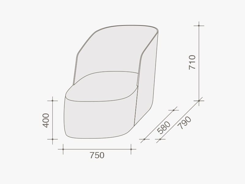 Upholstered fabric armchair FELIX By Lema design Roberto Lazzeroni