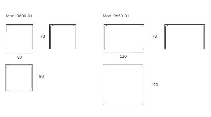 FILA | Square table Fila Collection By Plank design Konstantin Grcic