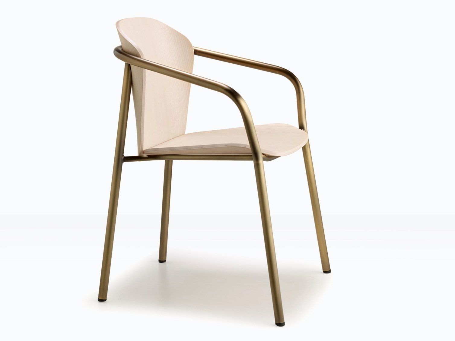 FINN METAL WOOD Steel and wood chair with armrests By SCAB DESIGN ...