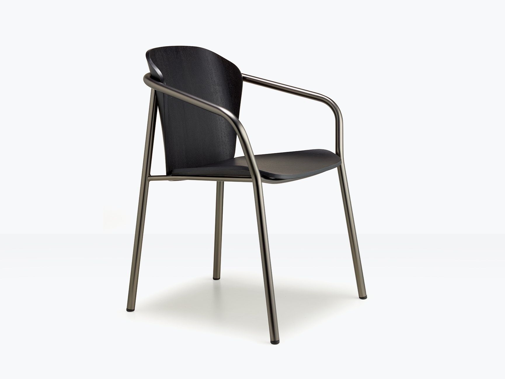 FINN METAL WOOD Steel and wood chair with armrests By SCAB DESIGN ...