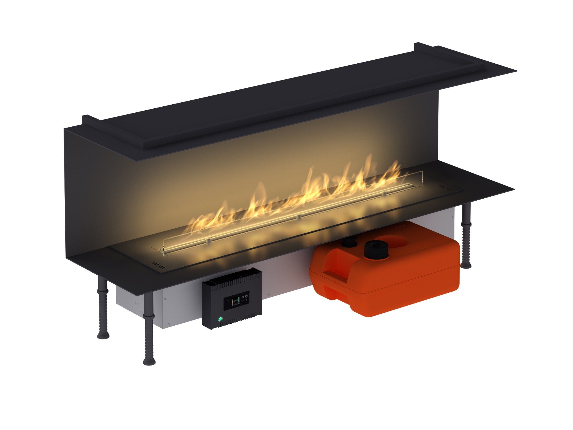 Smart fireplace insert with external fuel tank FIRE LINE AUTOMATIC XT ...