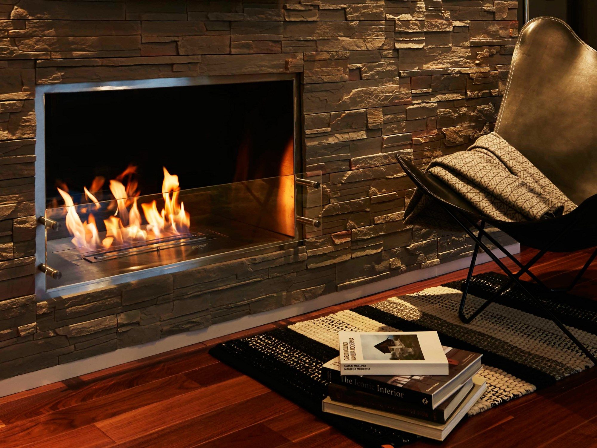 Bioethanol Glass and Stainless Steel Fireplace insert FIREBOX 1000SS By ...