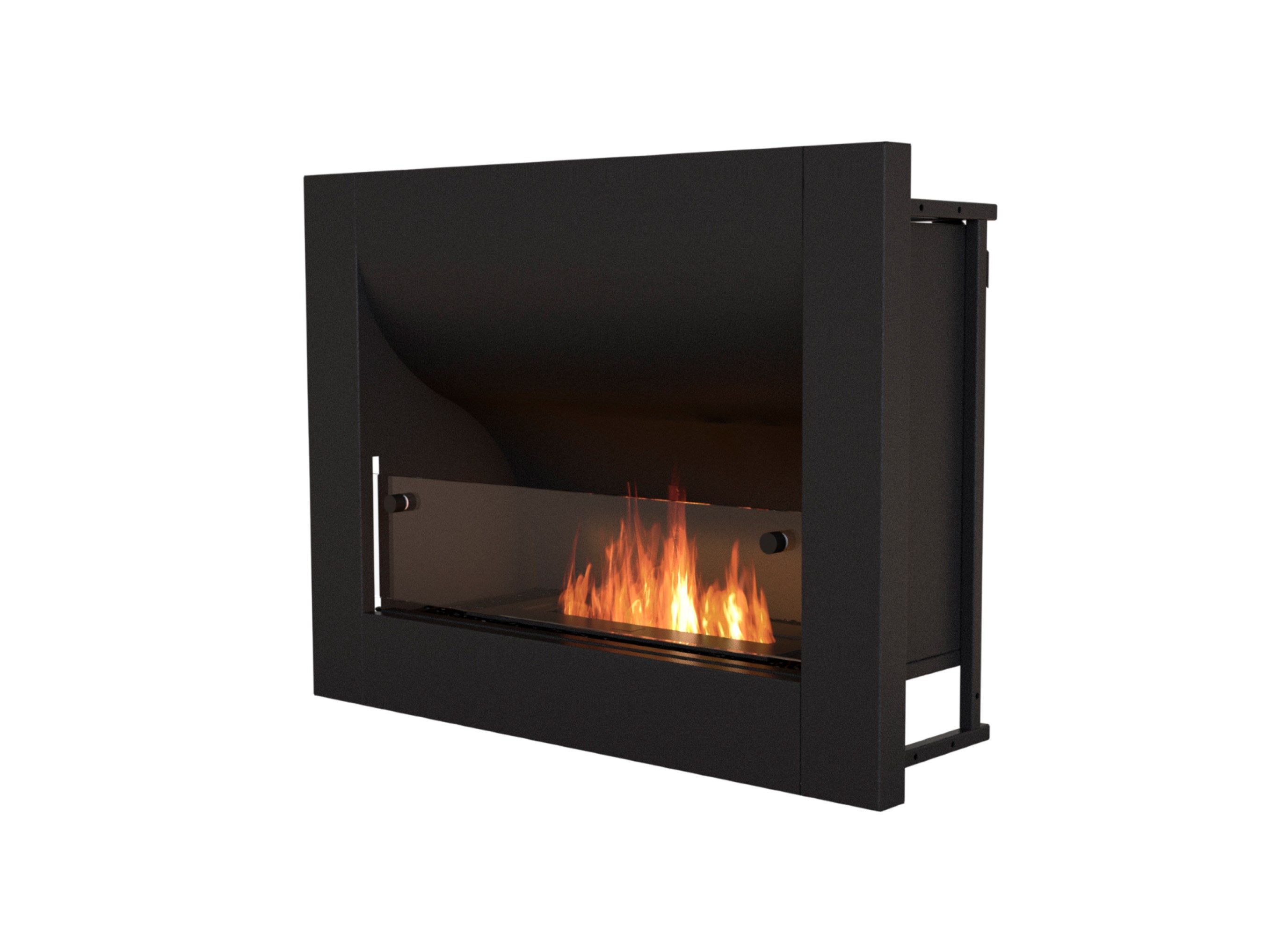 Built-in bioethanol steel fireplace with panoramic glass FIREBOX 720CV ...