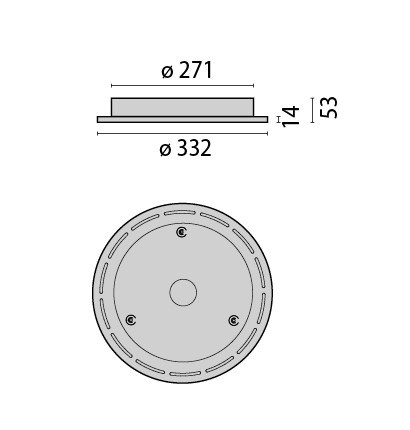LED ceiling lamp in metal and opal glass FL ROUND 333 AB FL Round 333 ...
