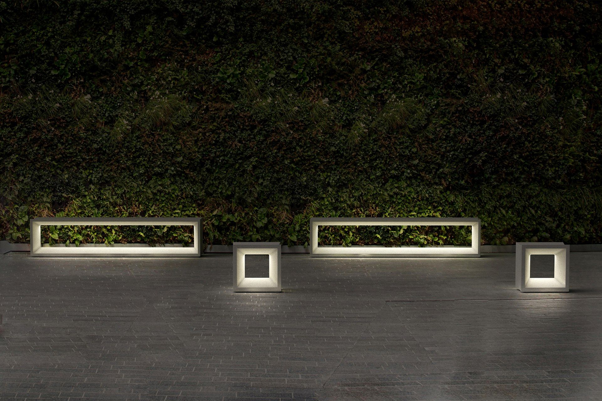FLAT Concrete bench with Integrated Lighting By SIT | design João Carvalho
