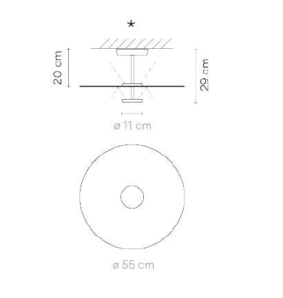 FLAT 5915 | Ceiling lamp By Vibia design Ichiro Iwasaki