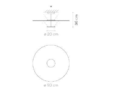 FLAT 5926 LED metal ceiling lamp By Vibia | design Ichiro Iwasaki