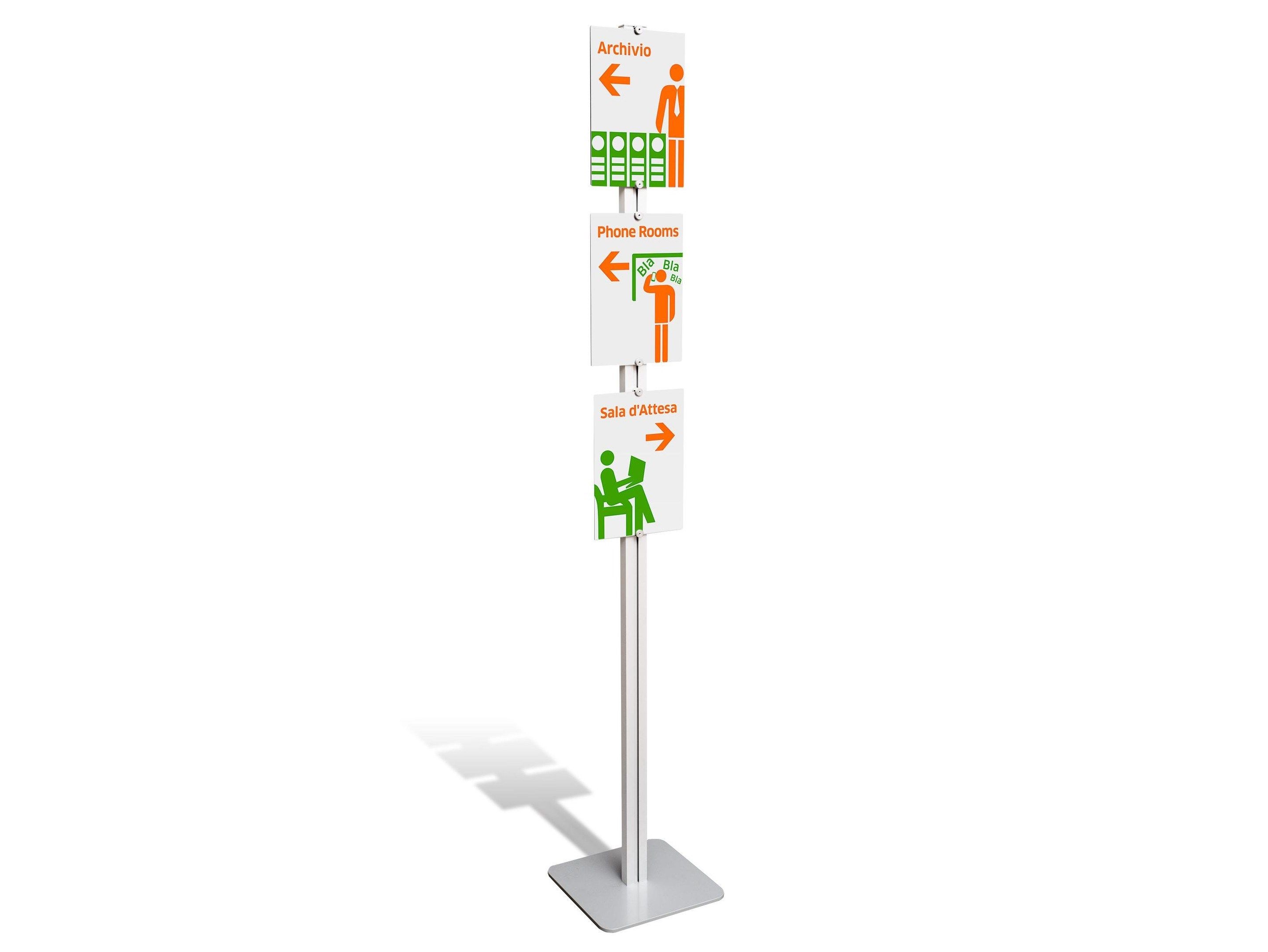Floor-standing aluminium display unit FLAT FLOOR A4 By STUDIO T