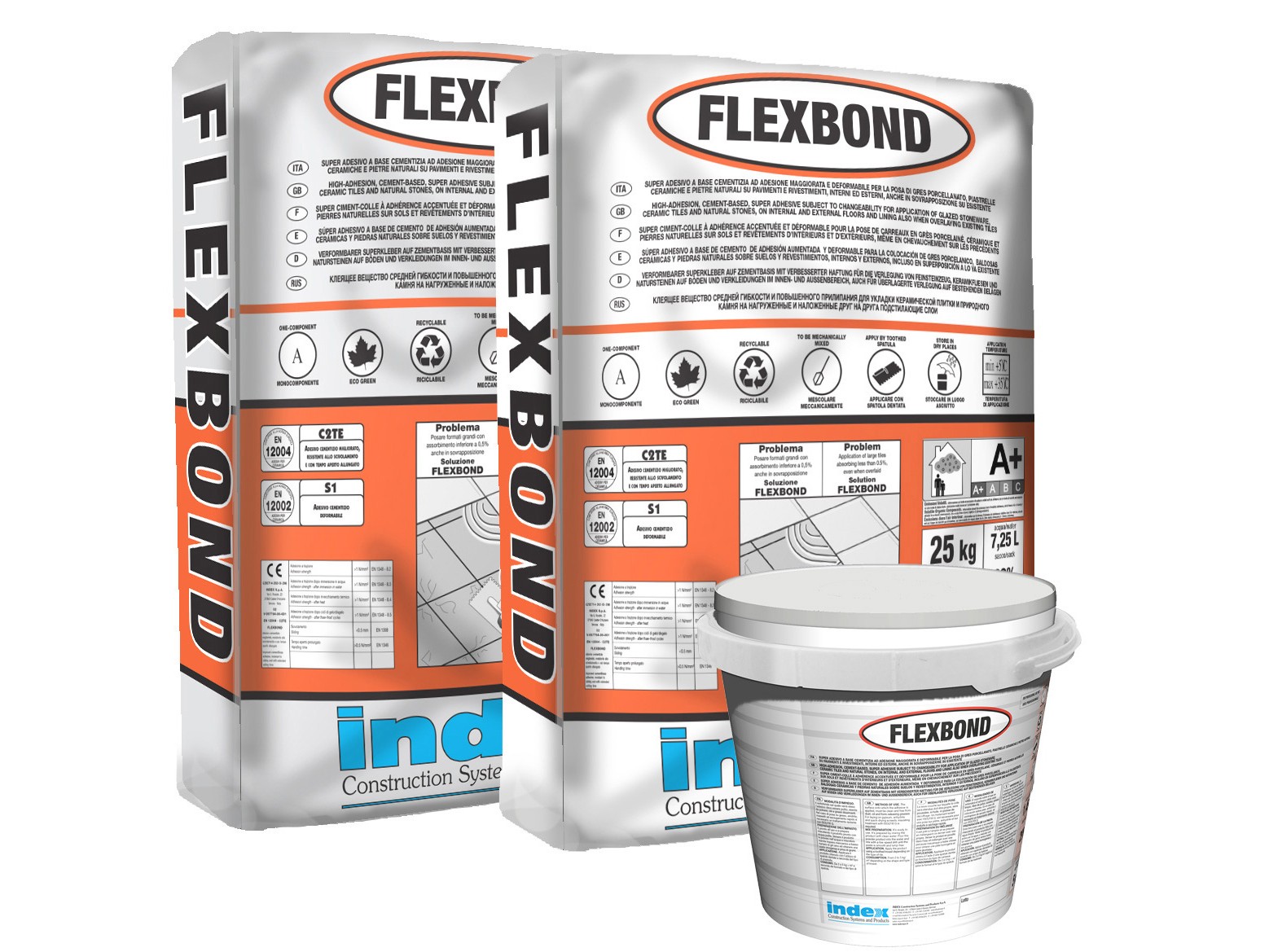 Super adesivo cemento-polimero per piastrelle FLEXBOND By INDEX