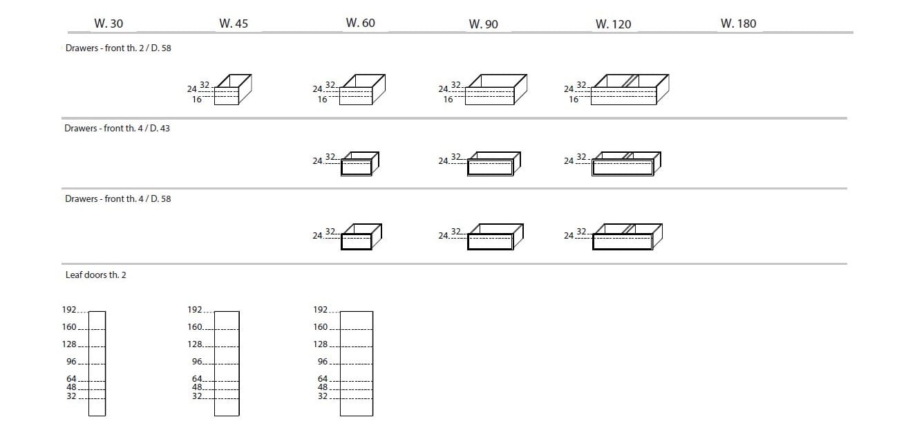 Sectional lacquered storage wall FLEXI CONTAINER By Cappellini