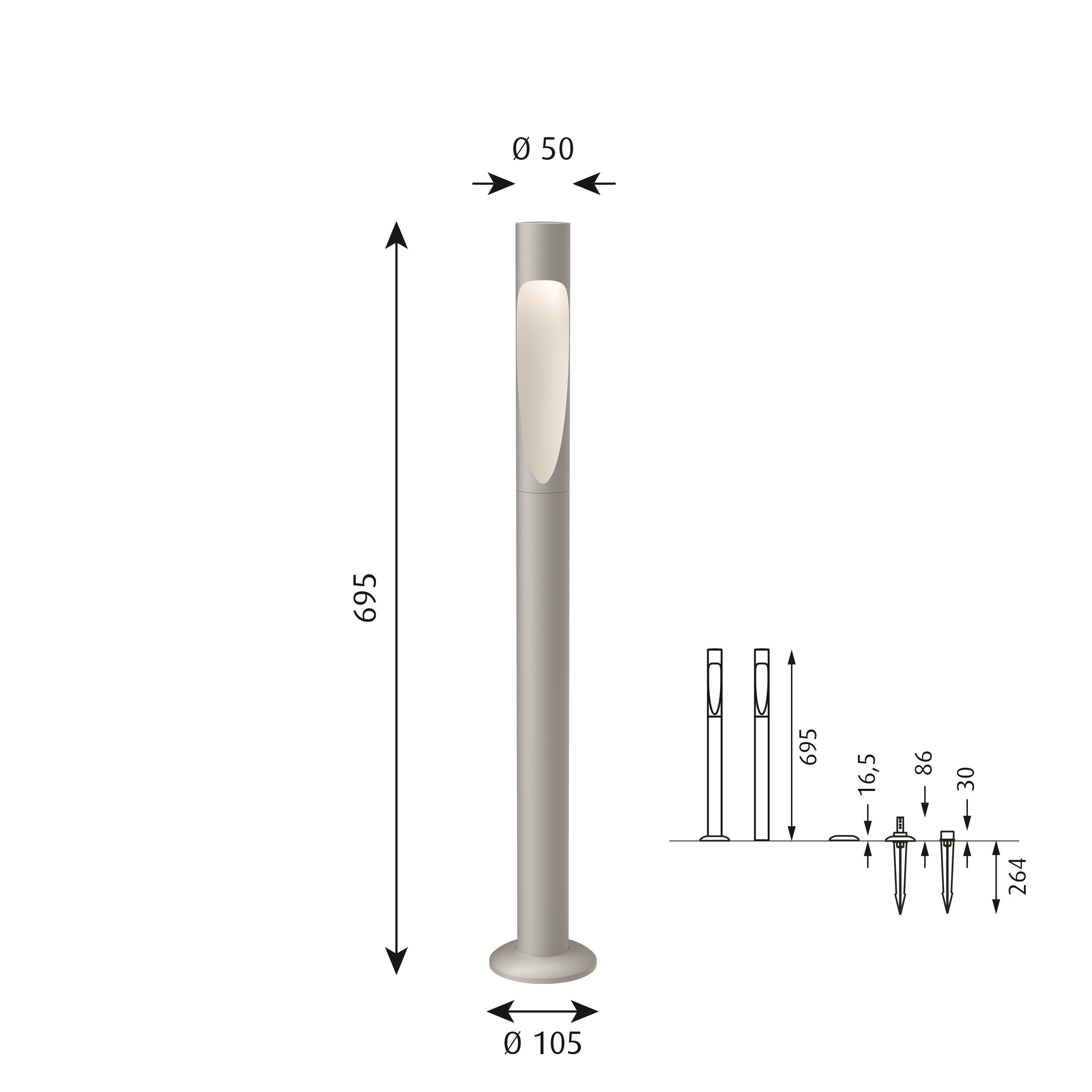 FLINDT GARDEN BOLLARD LED aluminium bollard light By Louis Poulsen ...