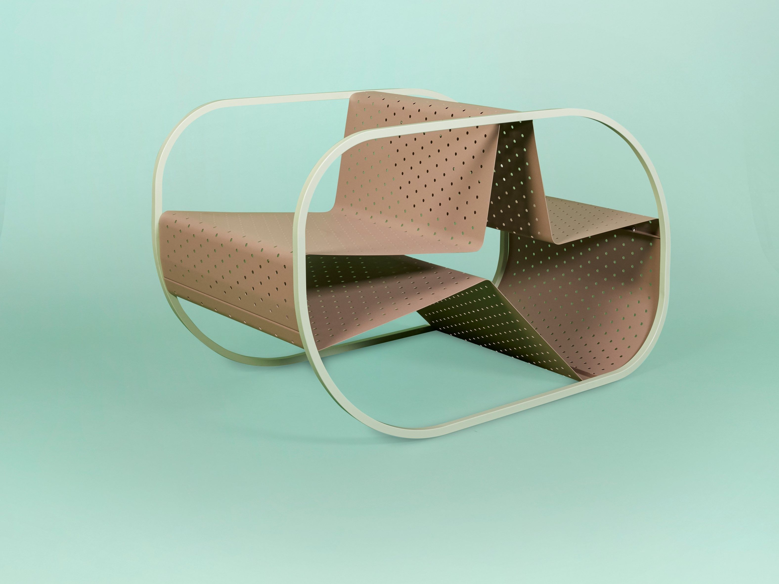 FLIP Sled base metal armchair By Giacopini | design Salomé Hazan