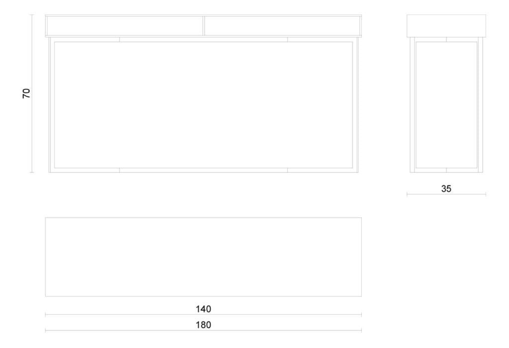 Rectangular glass console table FLOAT By Conceito Casa