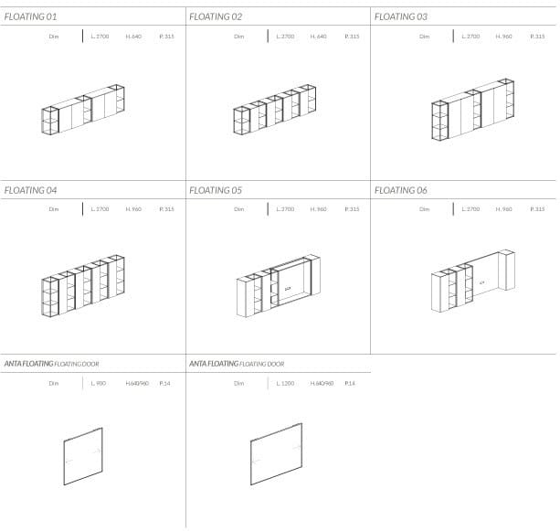 LIVING SYSTEMS Suspended highboard By Kico | design Danilo Radice