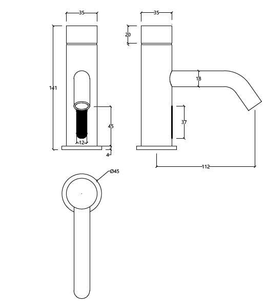 FLOW T1.10E | Washbasin tap Flow Collection By Waterevolution