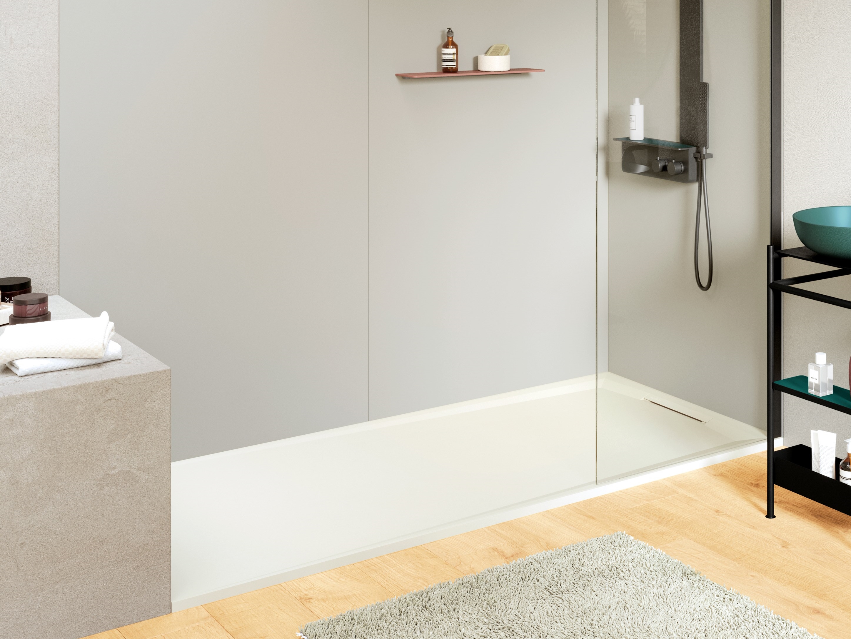 Rectangular Akron© shower tray FLOW ZERO Zero Collection By Acquabella
