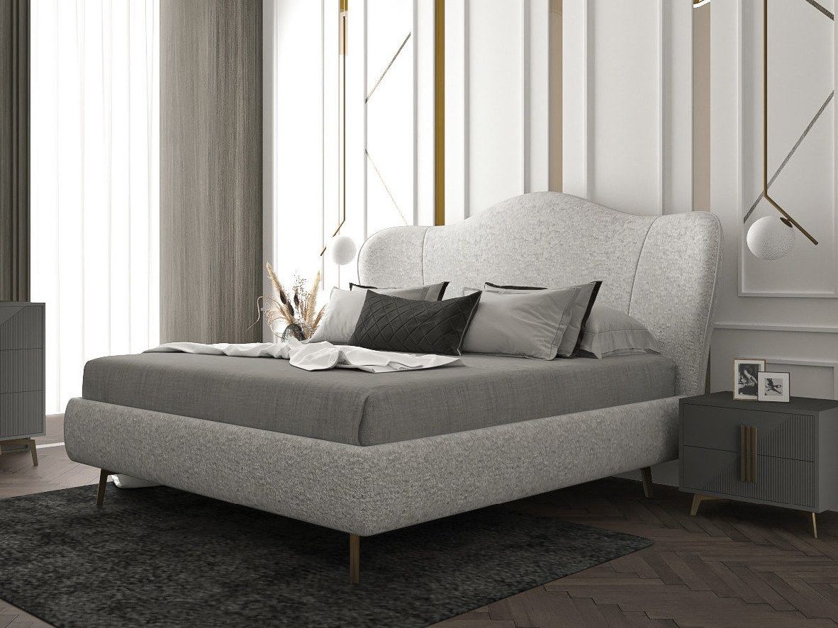 FLY MORFEO Double bed with upholstered headboard By CASA +39