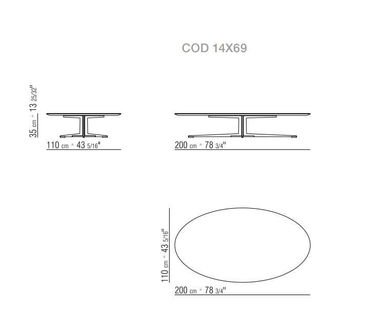 FLY | Oval coffee table Fly Collection By Flexform design Antonio Citterio