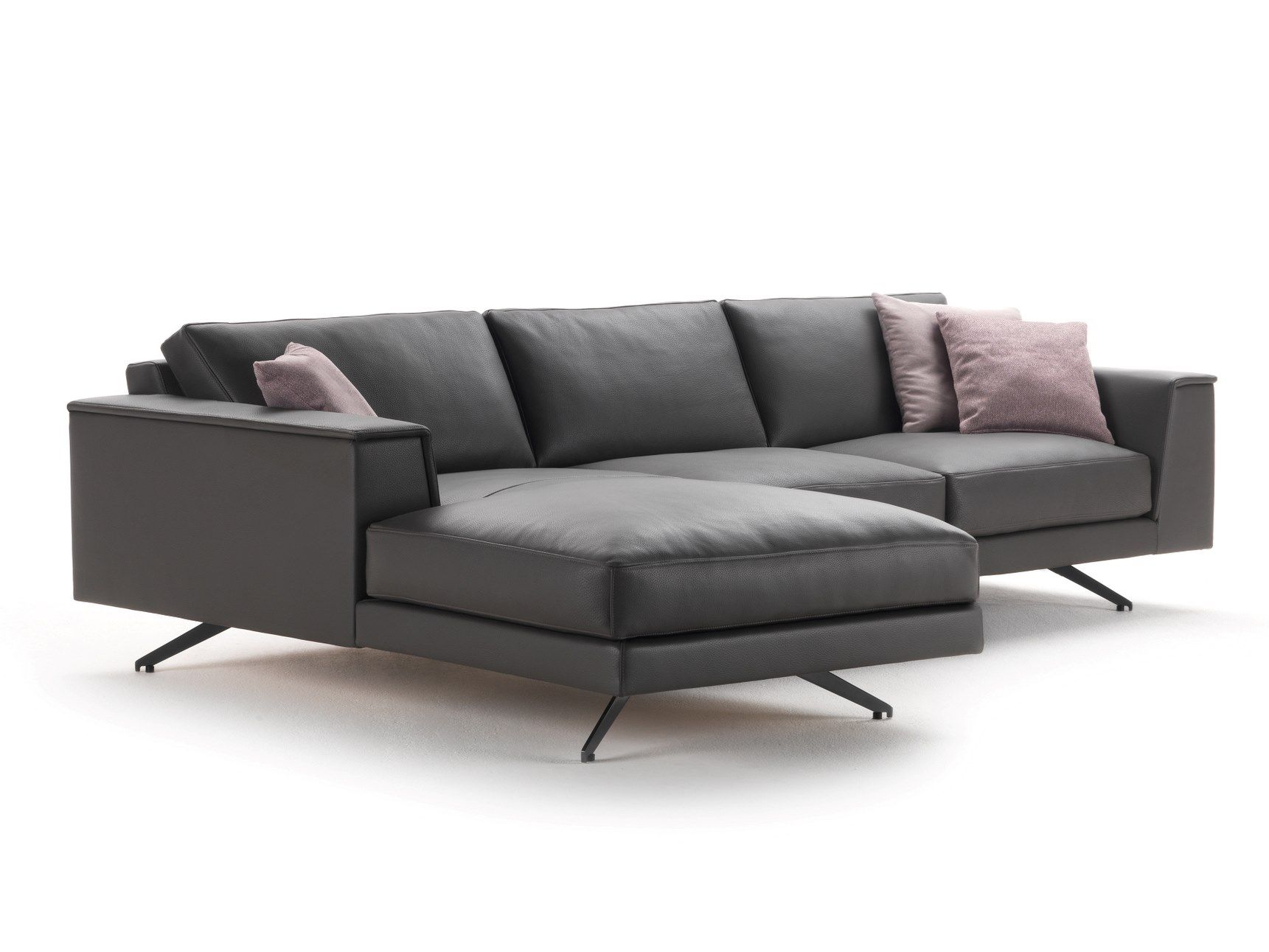 FLY | Sofa with chaise longue 3 seater leather sofa with chaise longue ...