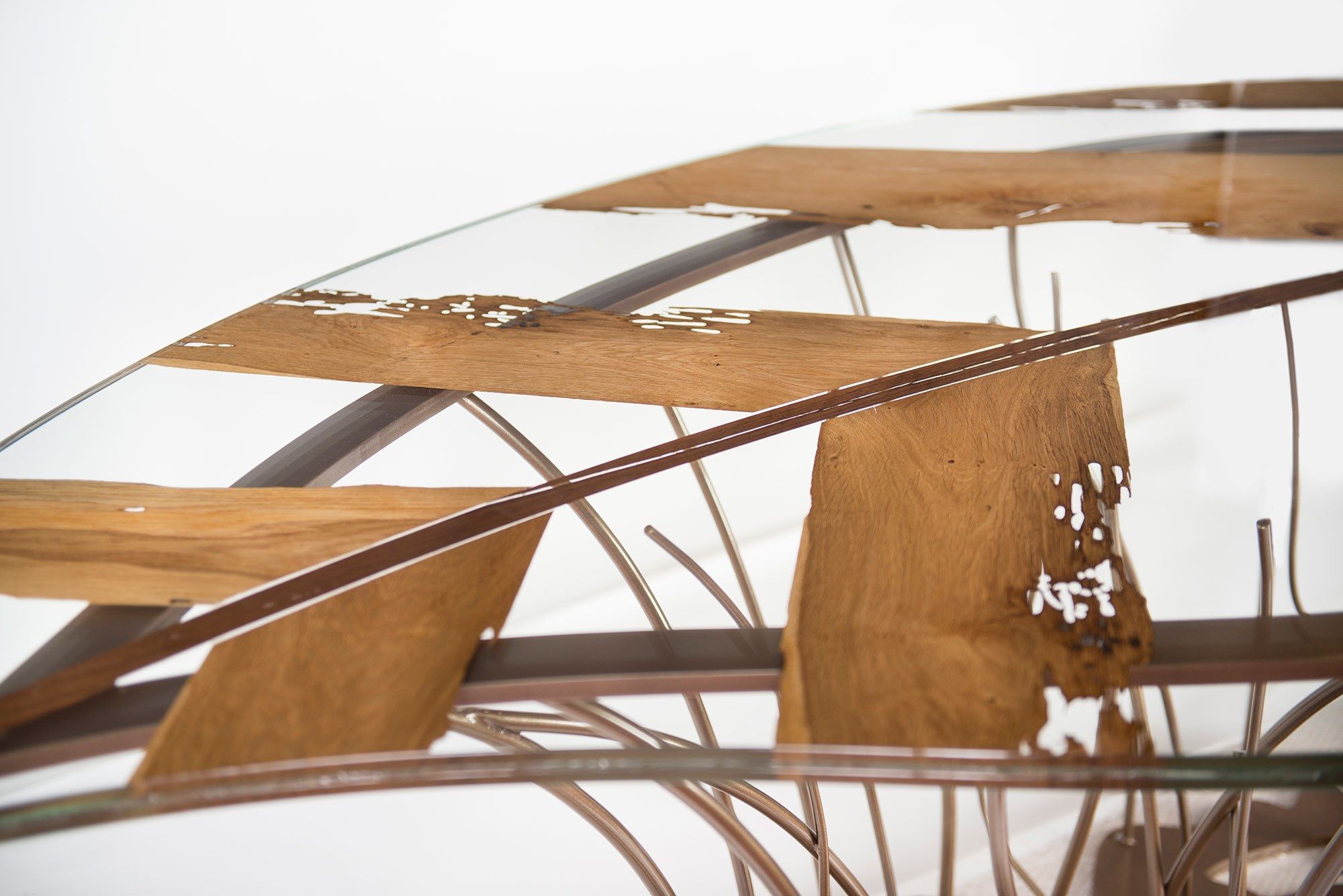 Wood and glass living room table FOGLIA VENEZIA By VGnewtrend