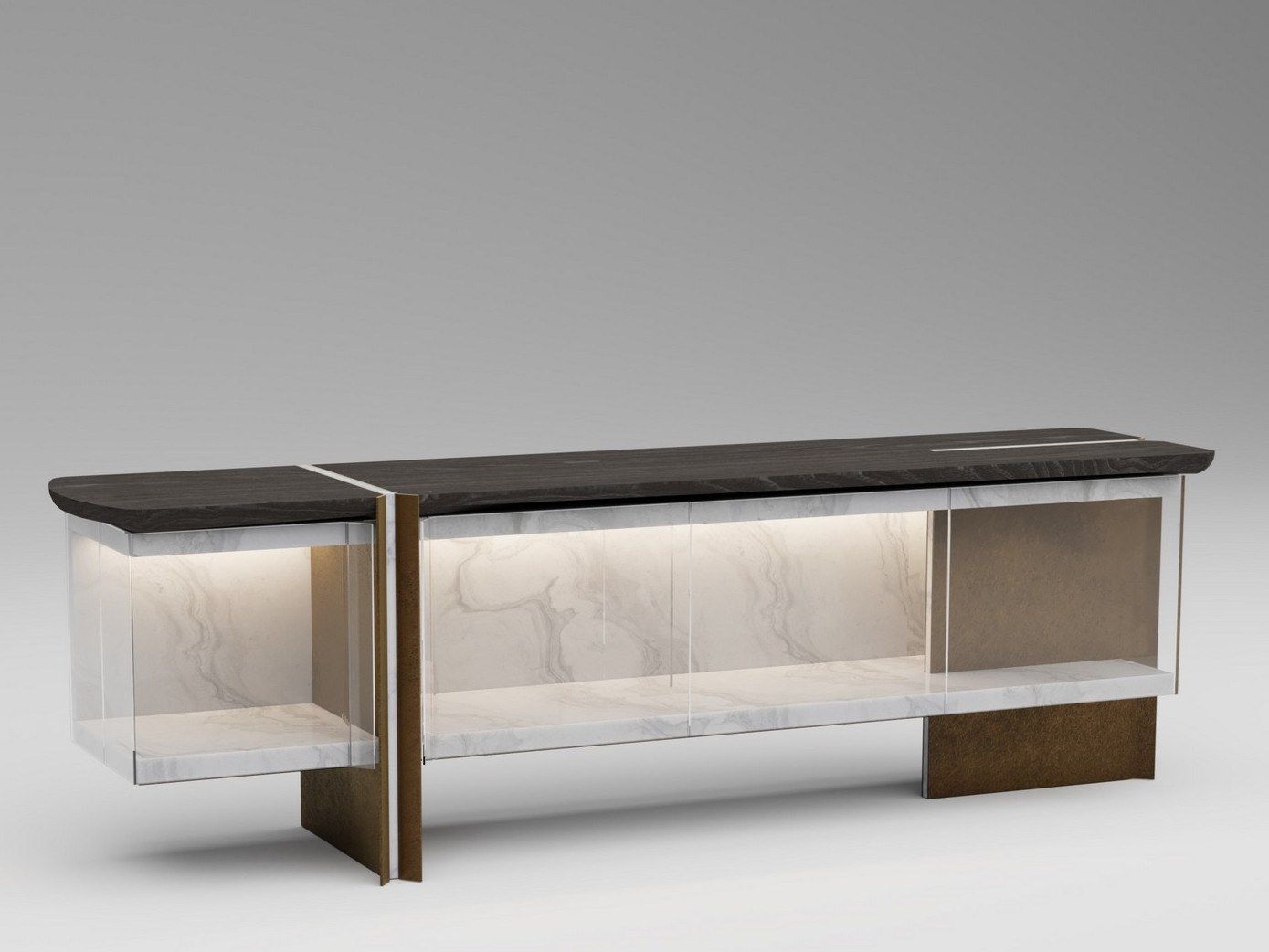 FOIL Sideboard with integrated lighting By ENNE | design Maurizio Manzoni