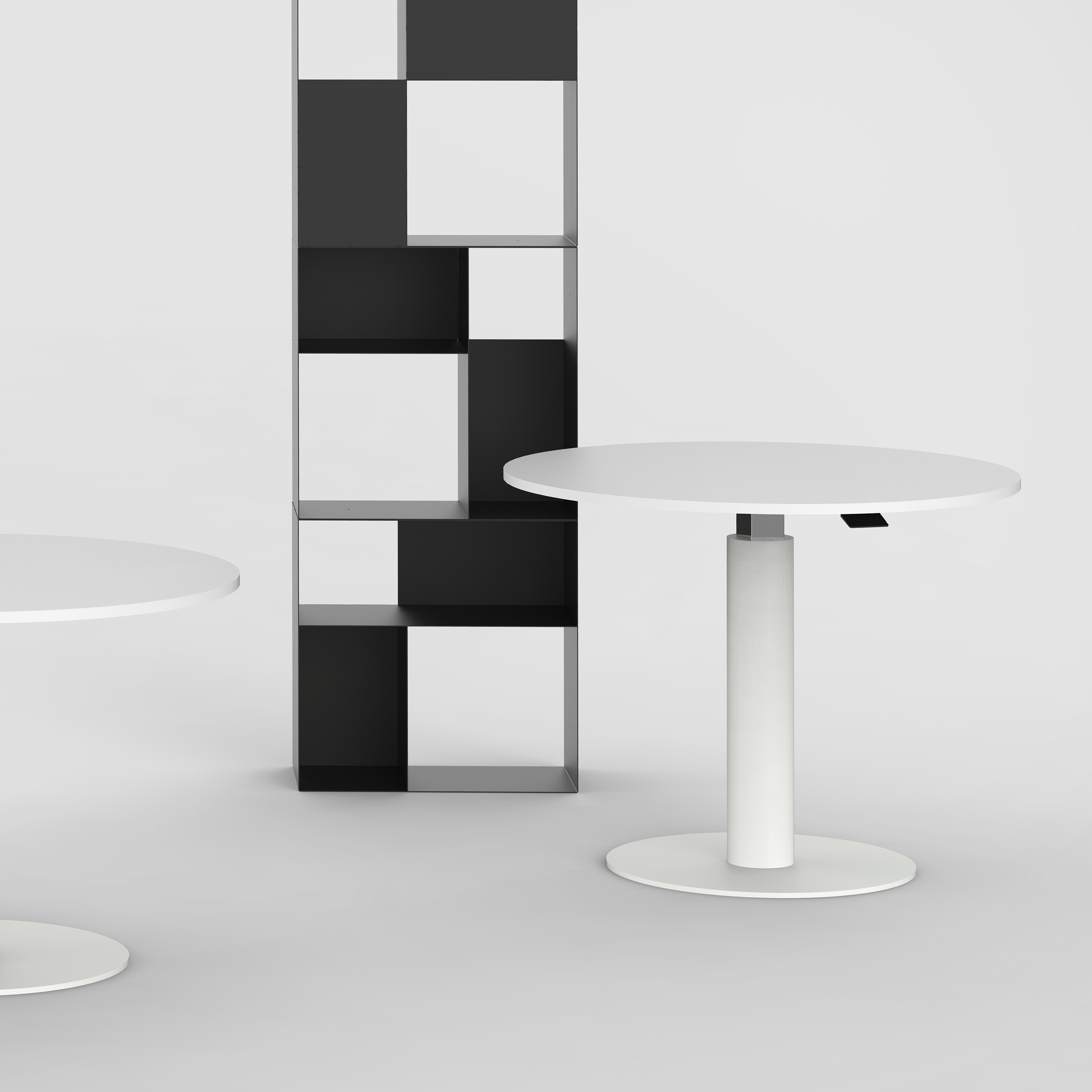 Height-adjustable round painted metal table FOLLOW BREAK By Mara