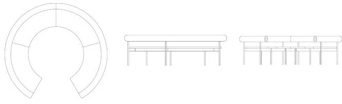 FONT OPEN CIRCLE Curved leather sofa By Offecct | design Matti Klenell