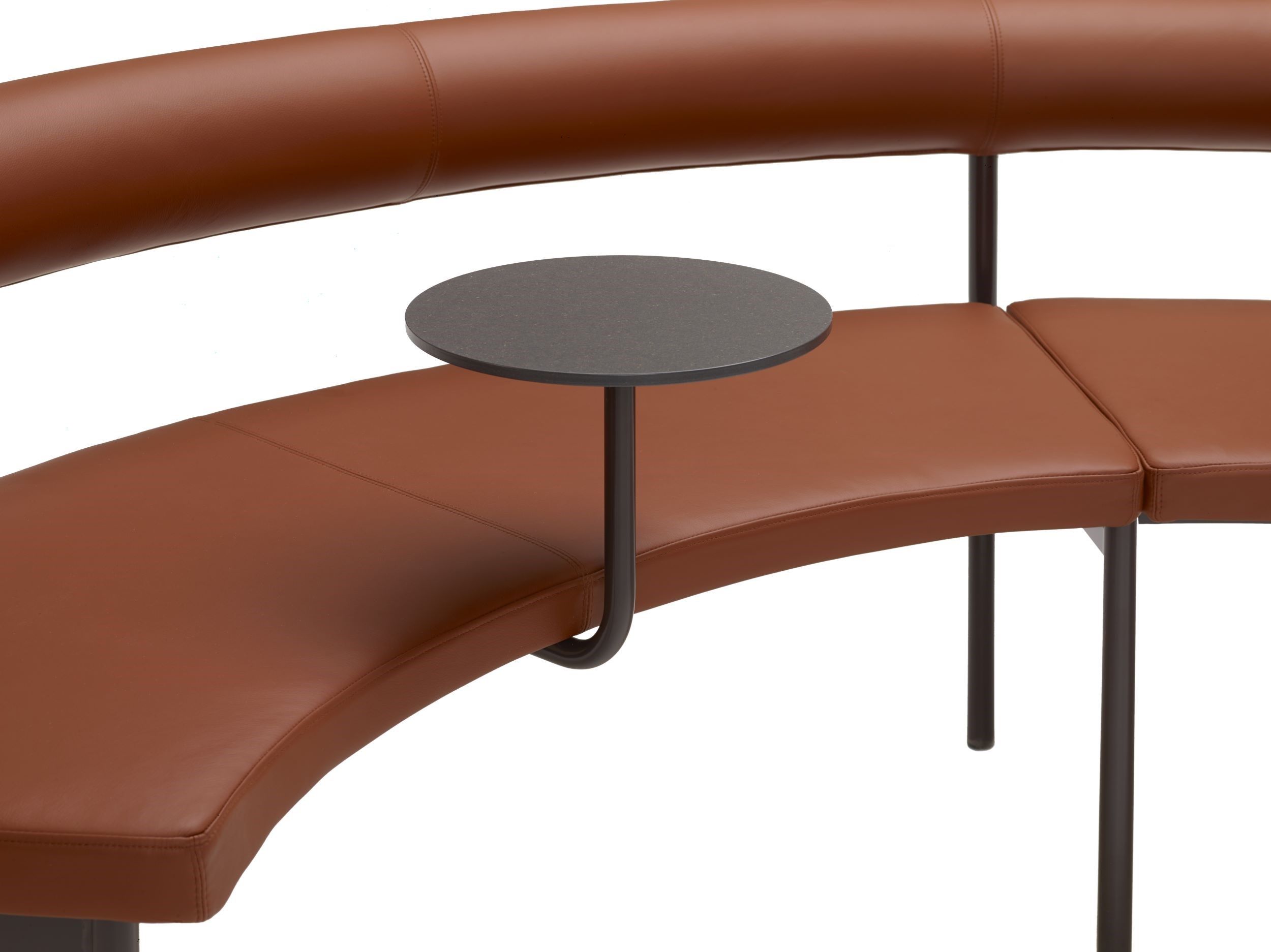 FONT OPEN CIRCLE Curved leather sofa By Offecct | design Matti Klenell