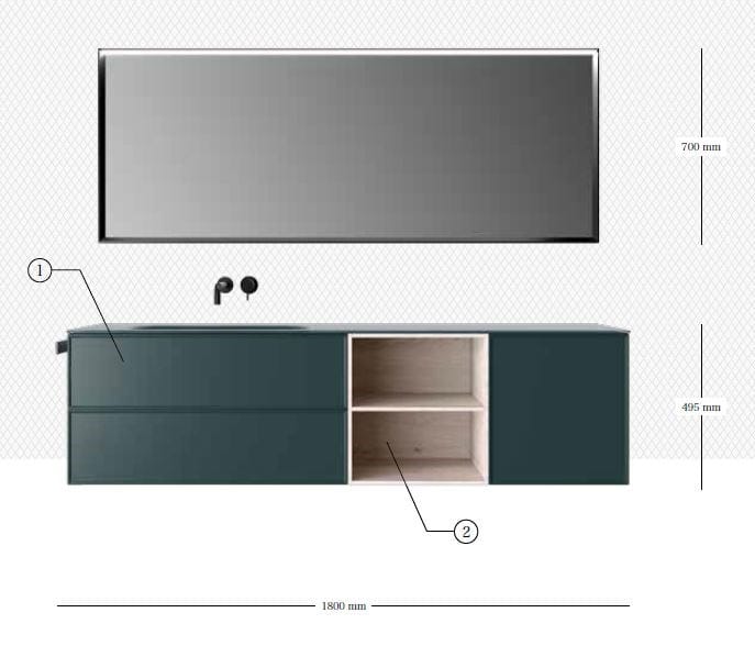 Lacquered wall-mounted vanity unit FORM 01 Form Collection By Idea