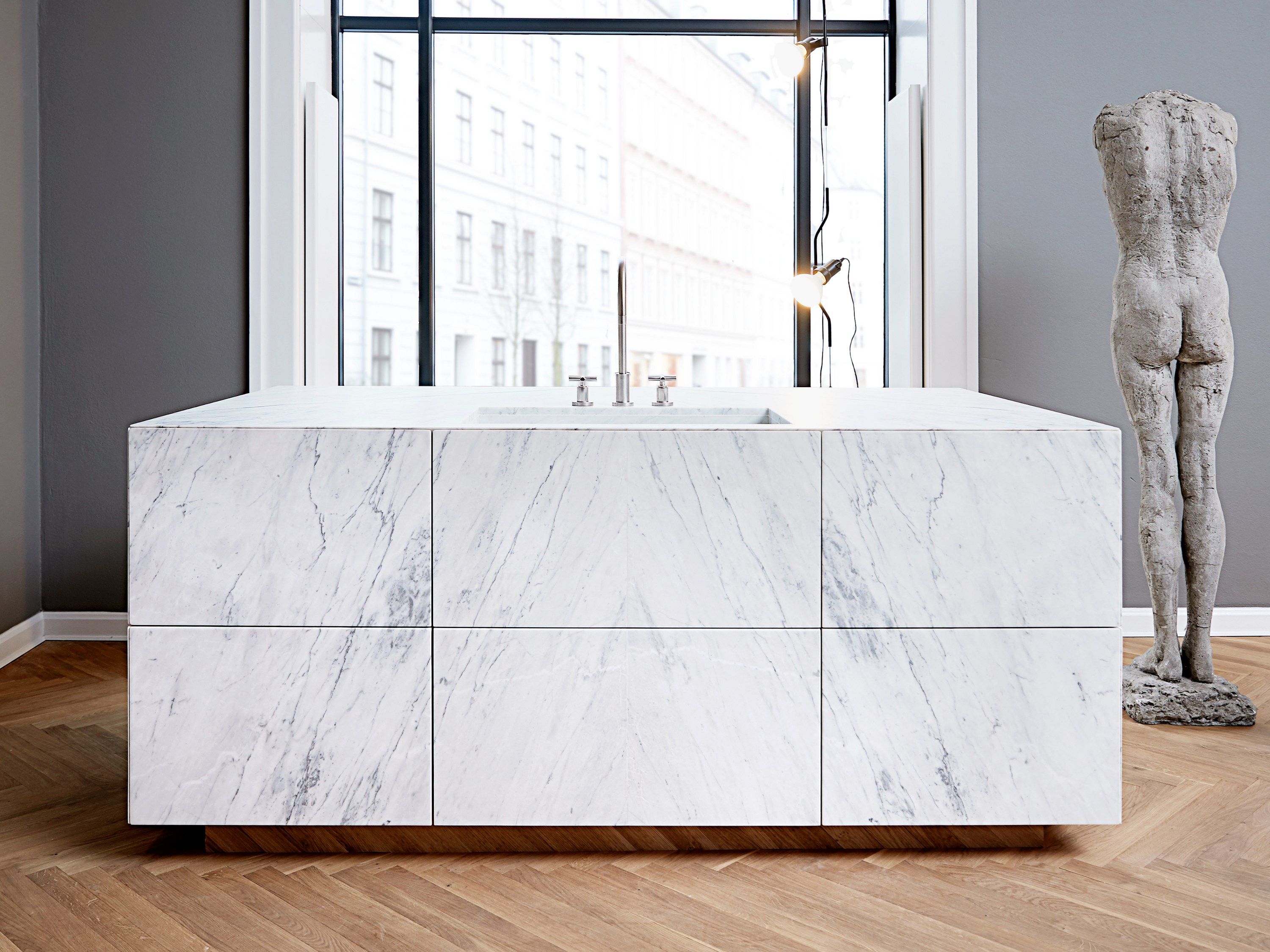 Marble kitchen FORM 45 - STATUARIO VENATO MARBLE By Multiform design ...