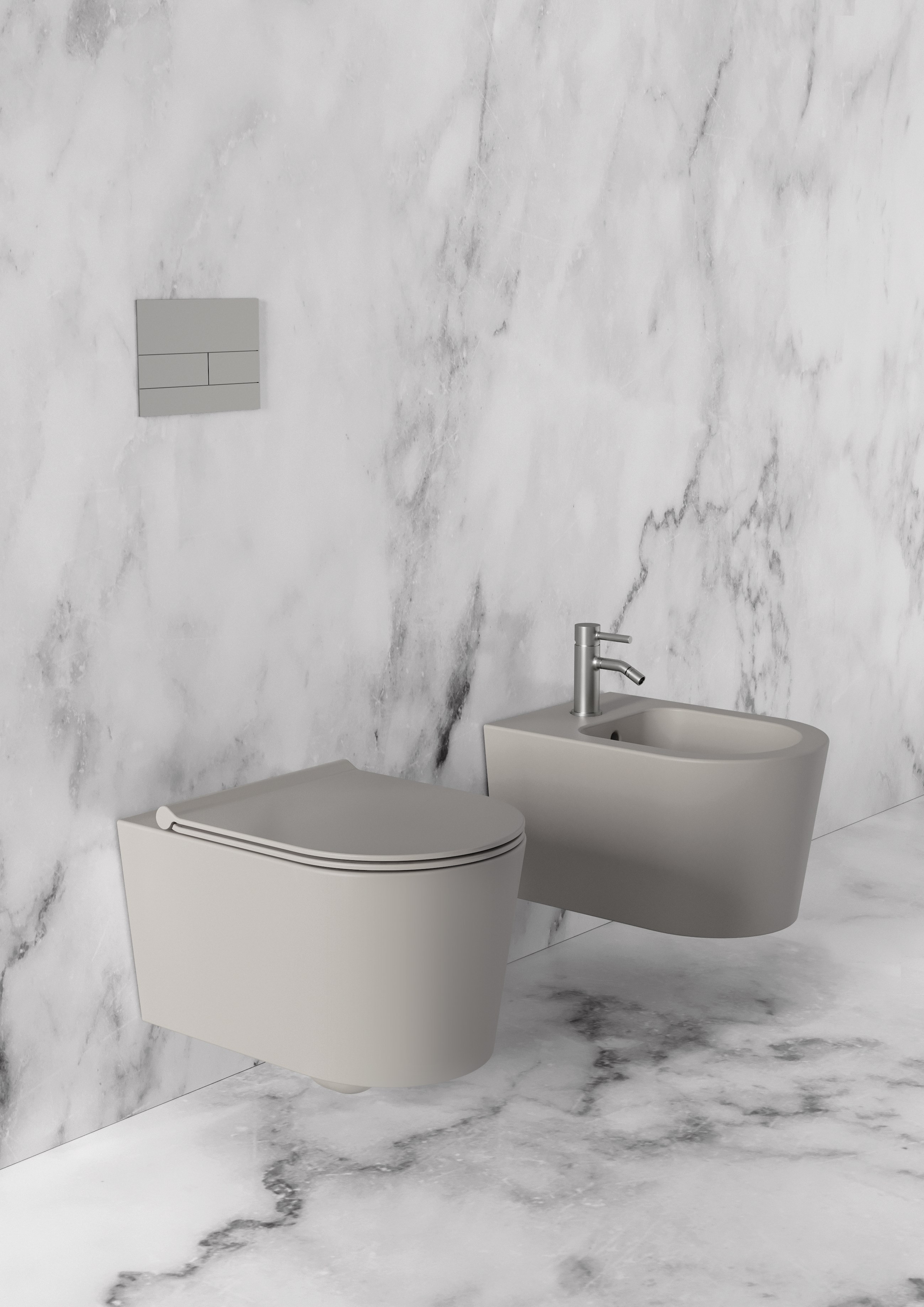 FORM SQUARE Wall-hung ceramic toilet By Alice Ceramica