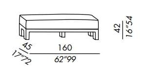 FORREST SOFT | Bench By Meridiani design Andrea Parisio