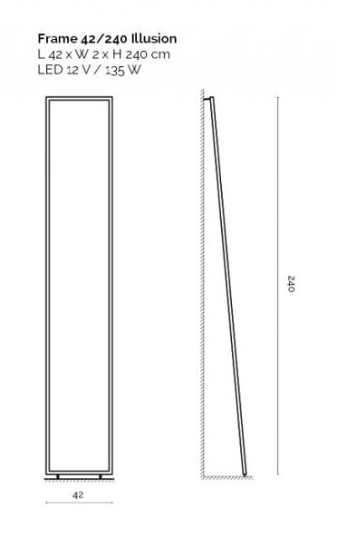 LED aluminium floor lamp FRAME ILLUSION By Inarchi