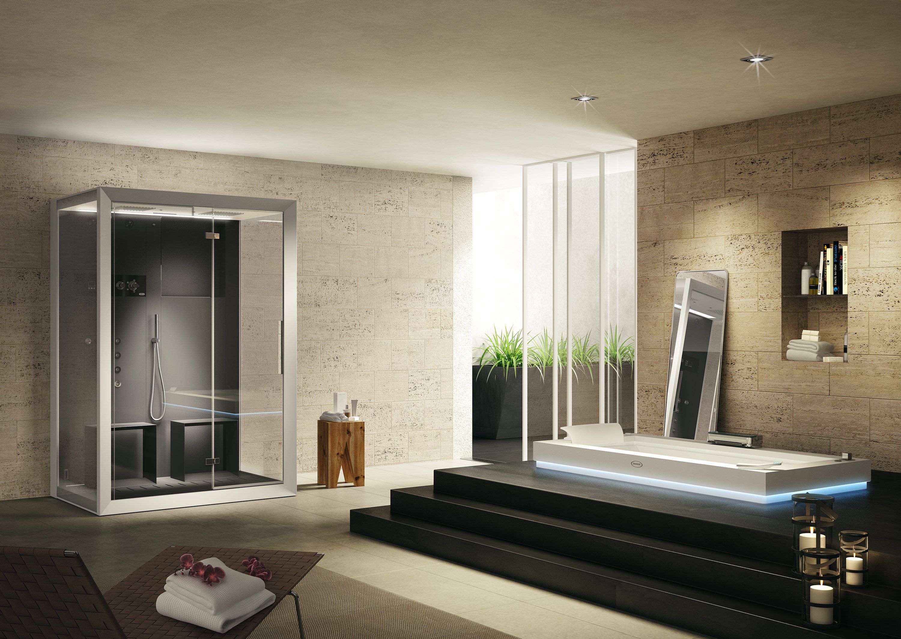 FRAME IN2 Box doccia multifunzione con idromassaggio By Jacuzzi ...