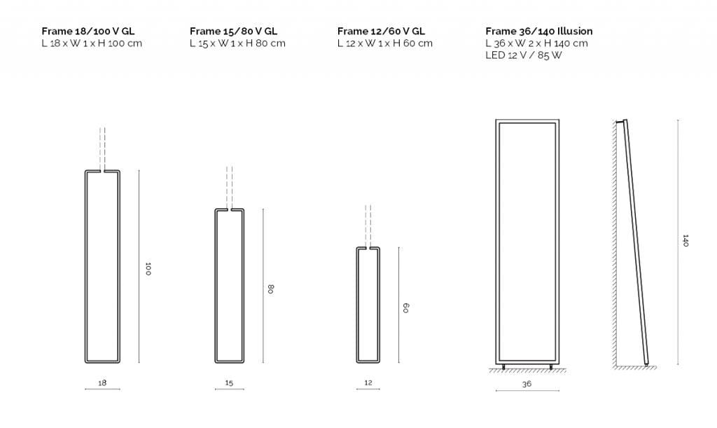 LED aluminium pendant lamp FRAME By Inarchi