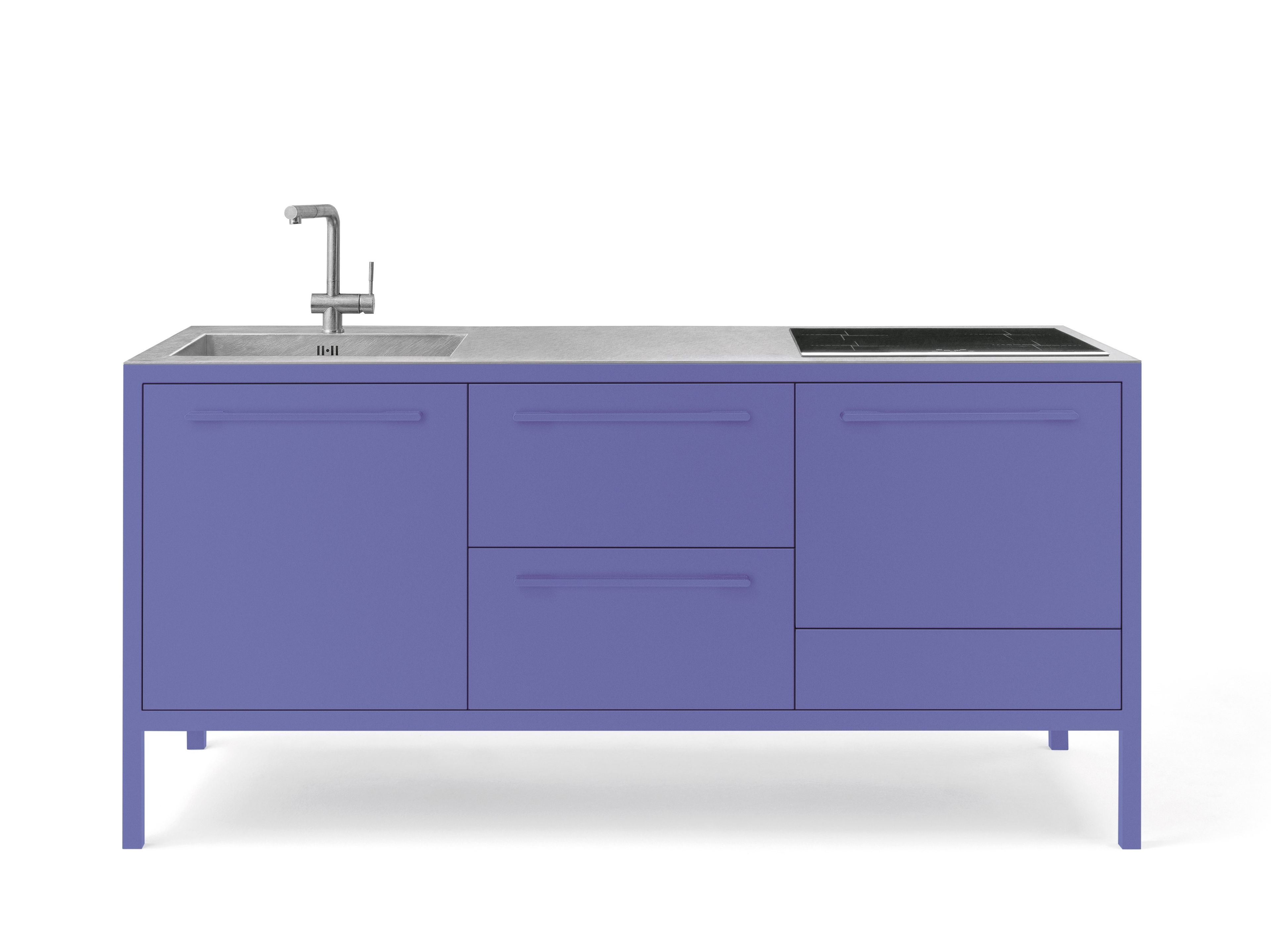 FRAME KITCHEN 3 UNITS Metal mini kitchen with handles By Fantin ...