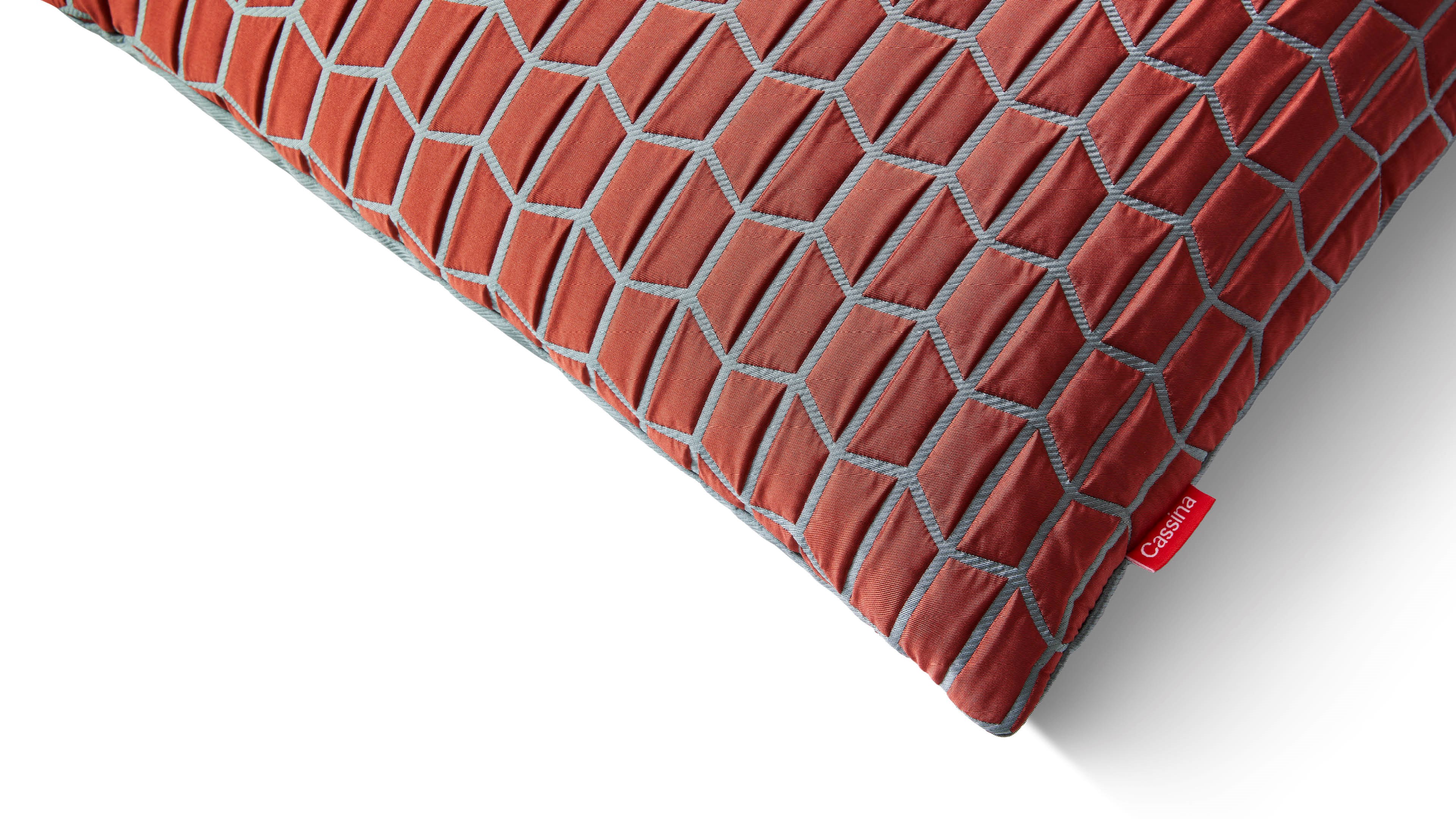 FRAME - MIRROR Square geometric fabric cushion By Cassina