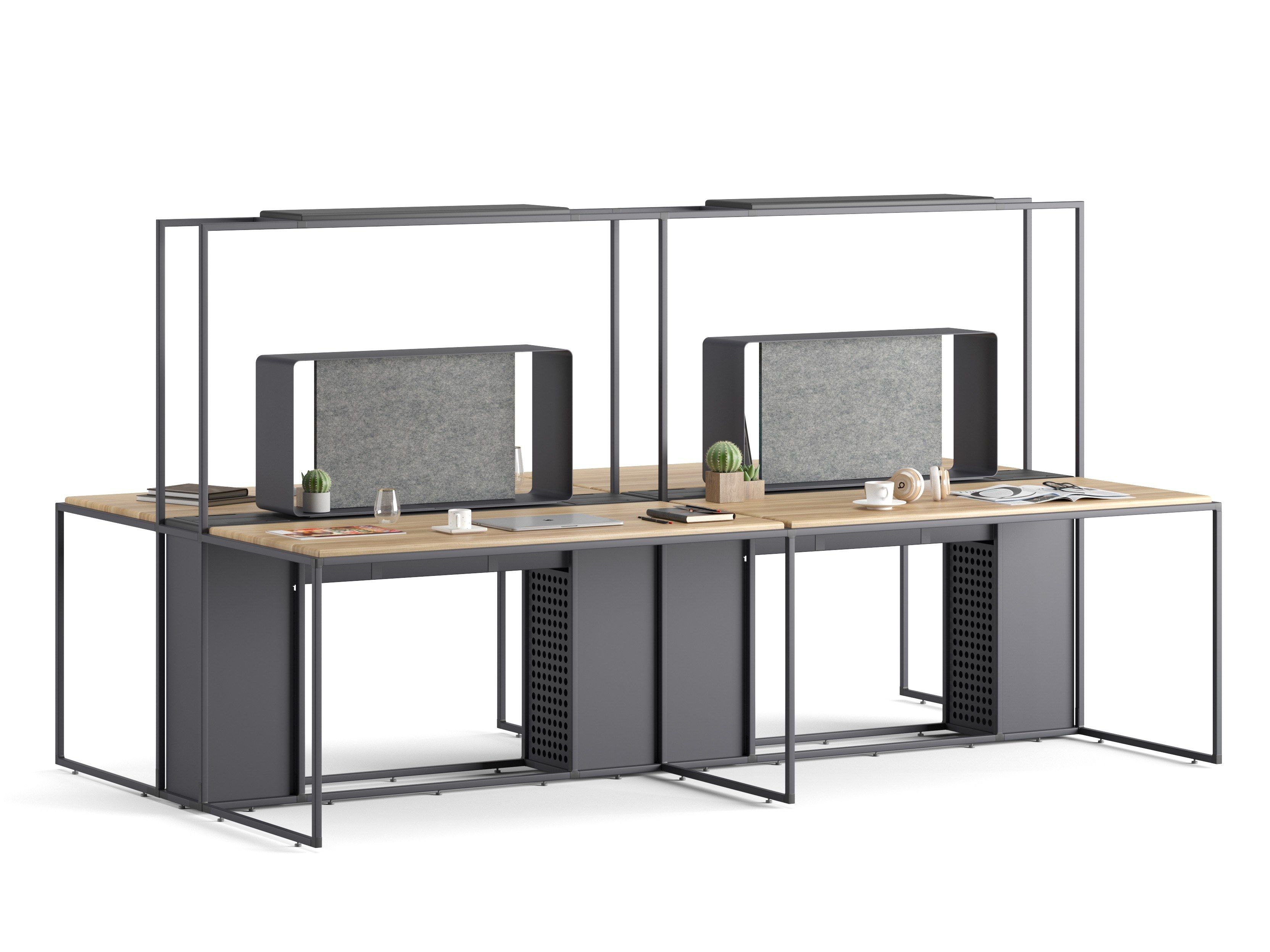 FRAME | Office desk Sectional multiple office desk with sound absorbing ...