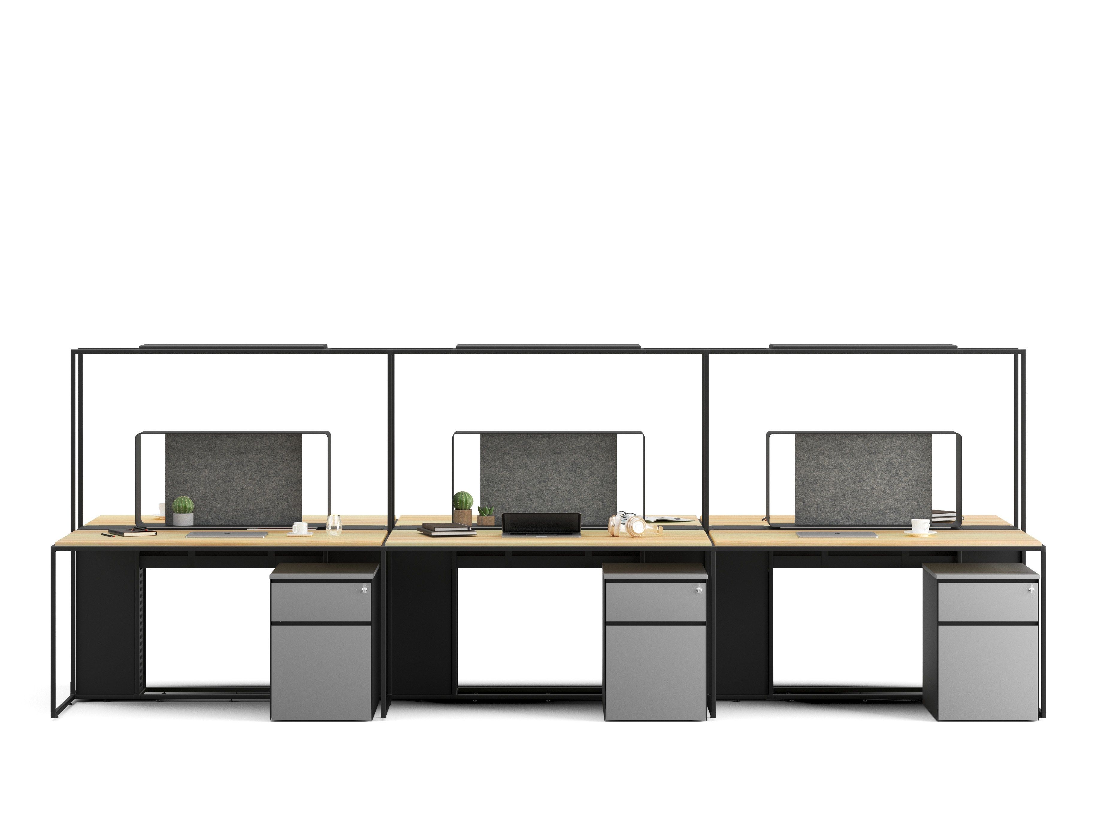 FRAME | Office desk Sectional multiple office desk with sound absorbing ...
