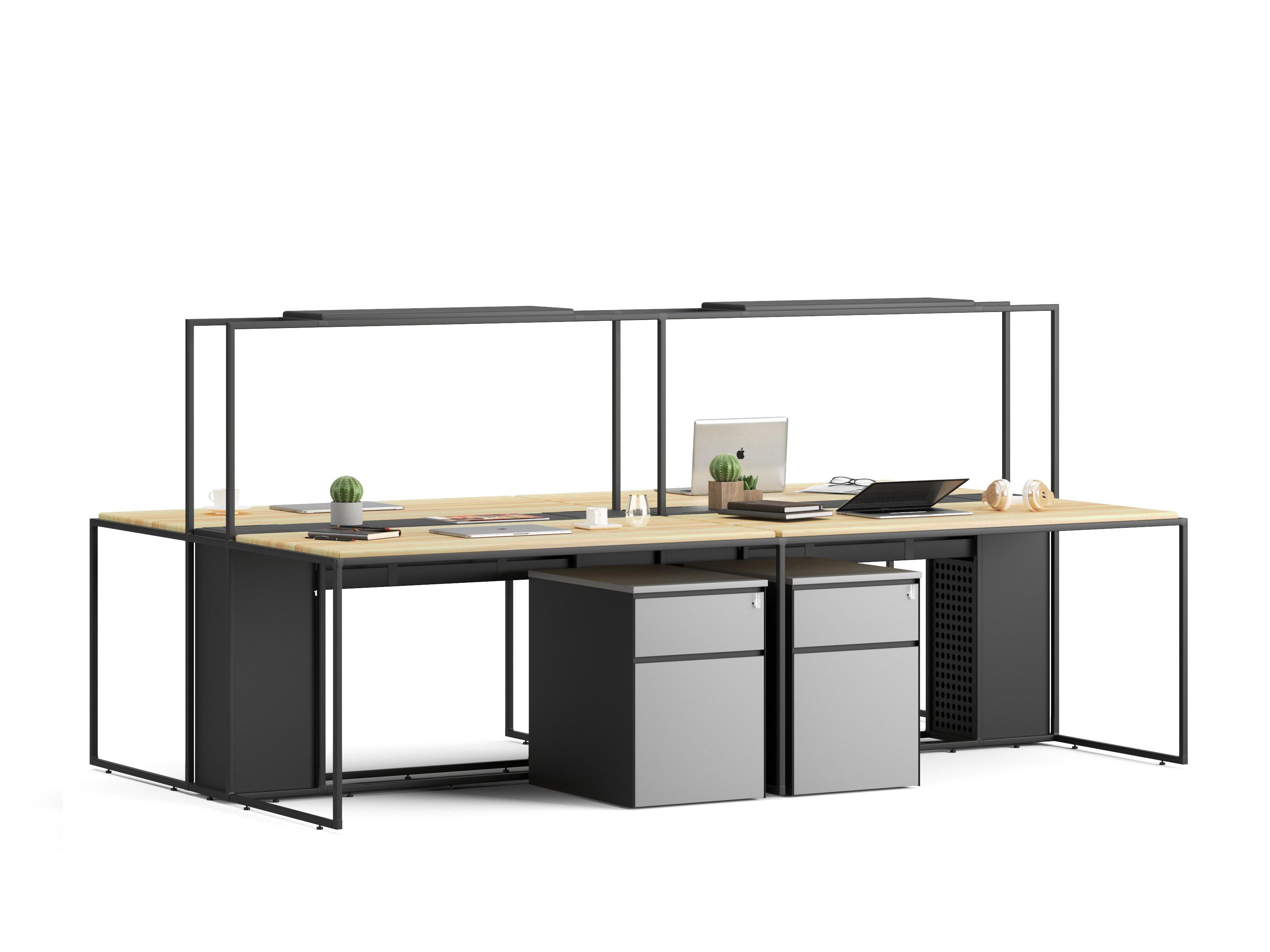 FRAME | Office desk Sectional multiple office desk with sound absorbing ...
