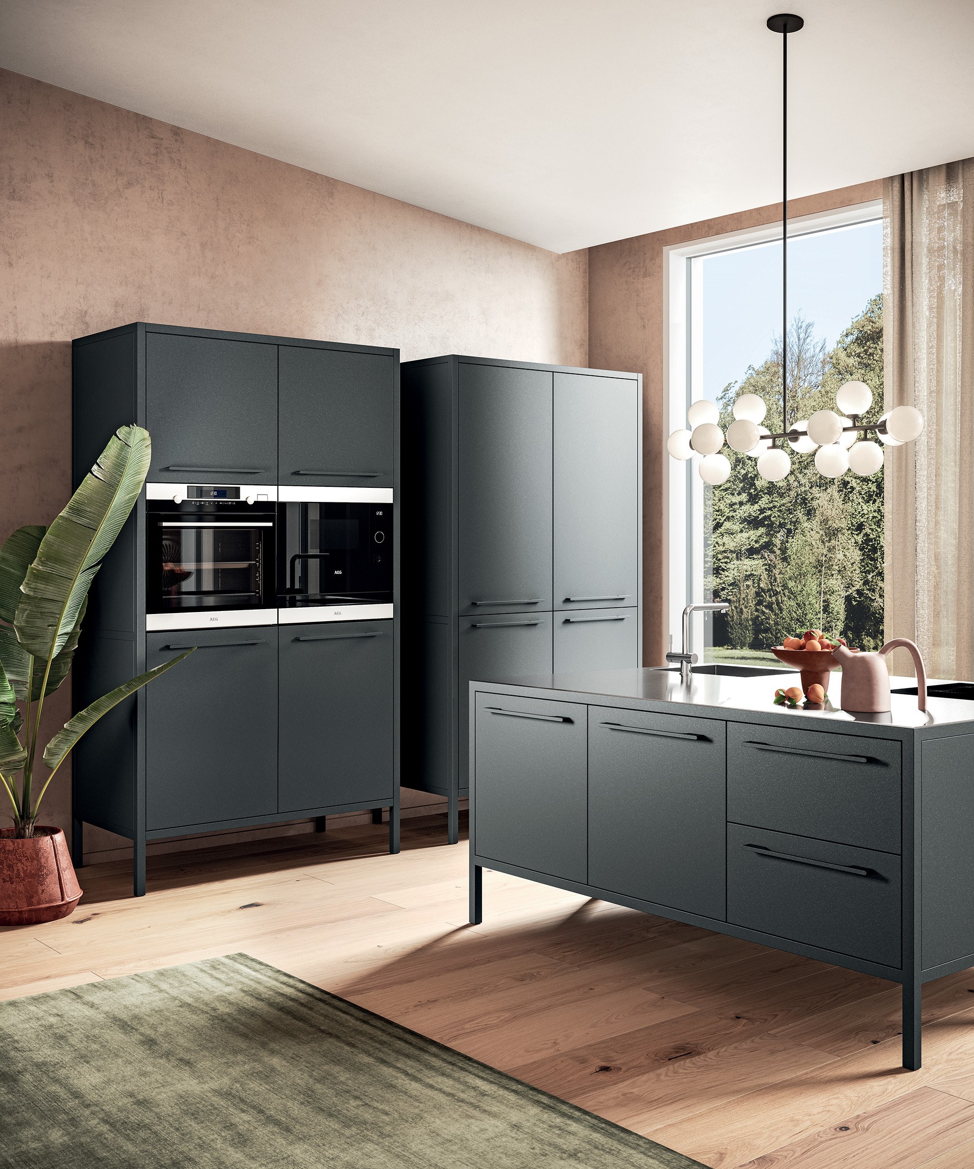FRAME TALL UNITS Metal kitchen unit with handles By Fantin | design ...