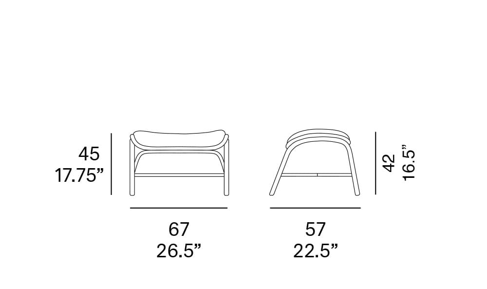 FRAMES Rattan footstool By EXPORMIM | design Jaime Hayon