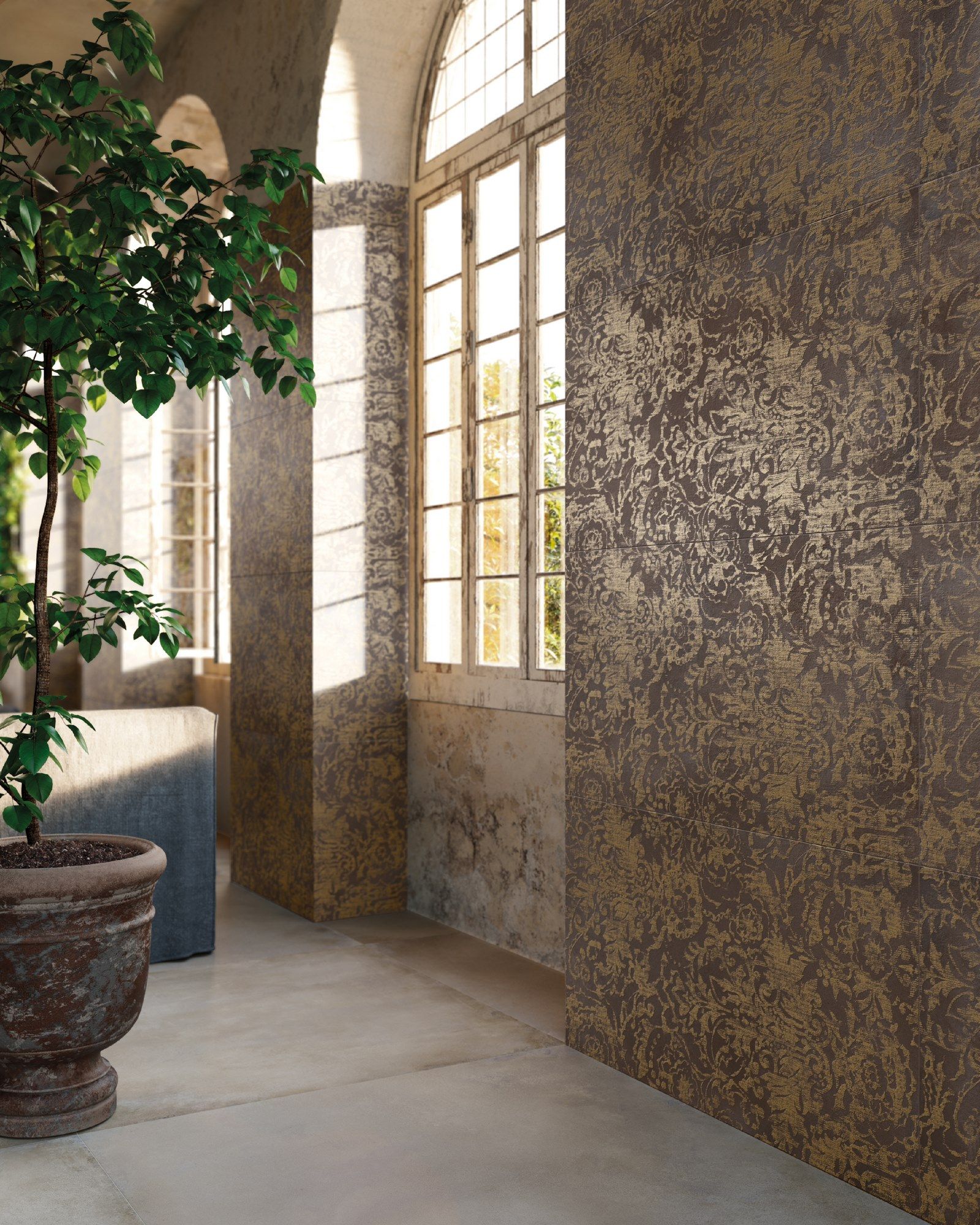 Full-body porcelain stoneware wall/floor tiles with concrete effect ...