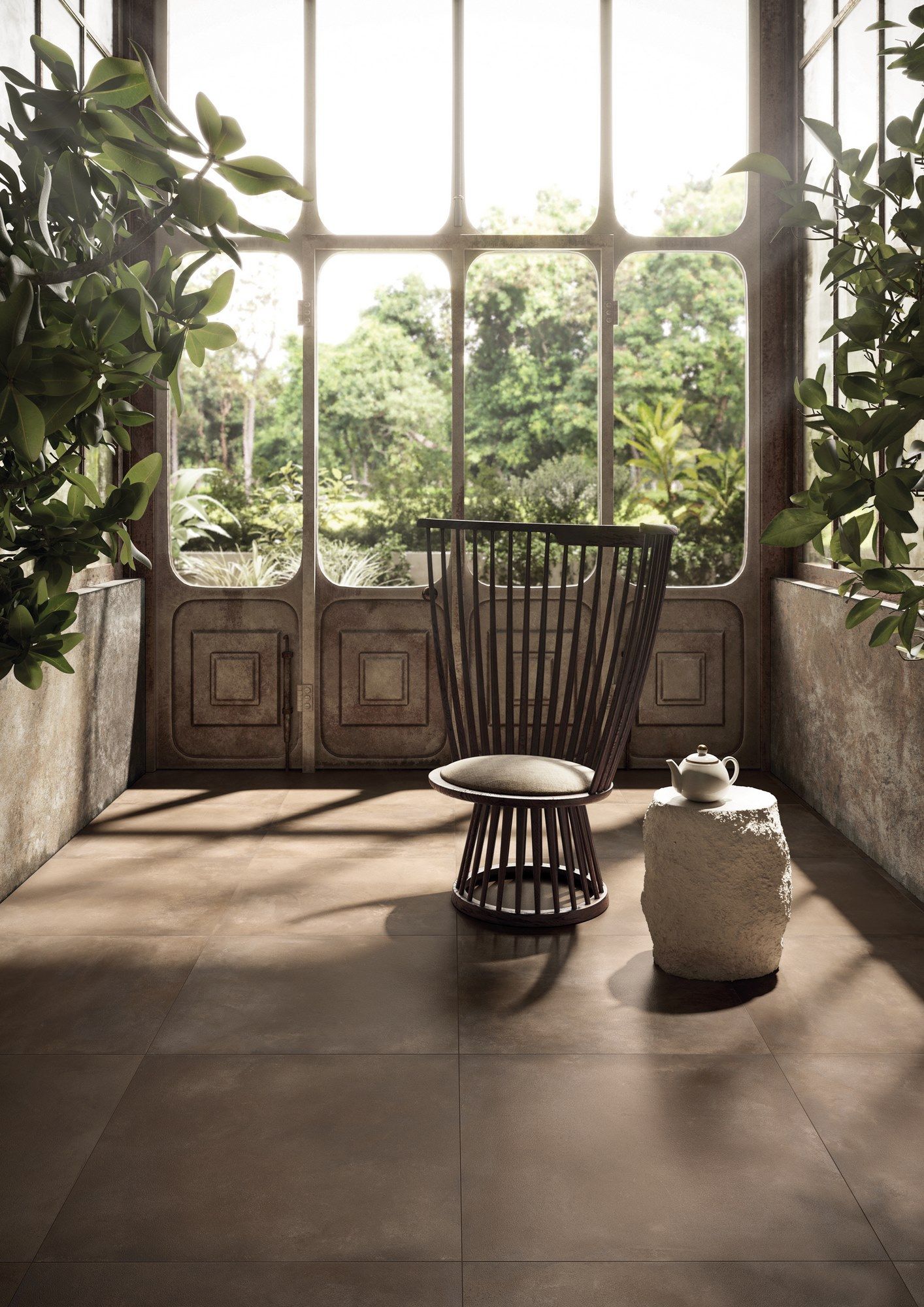 Full-body porcelain stoneware wall/floor tiles with concrete effect ...